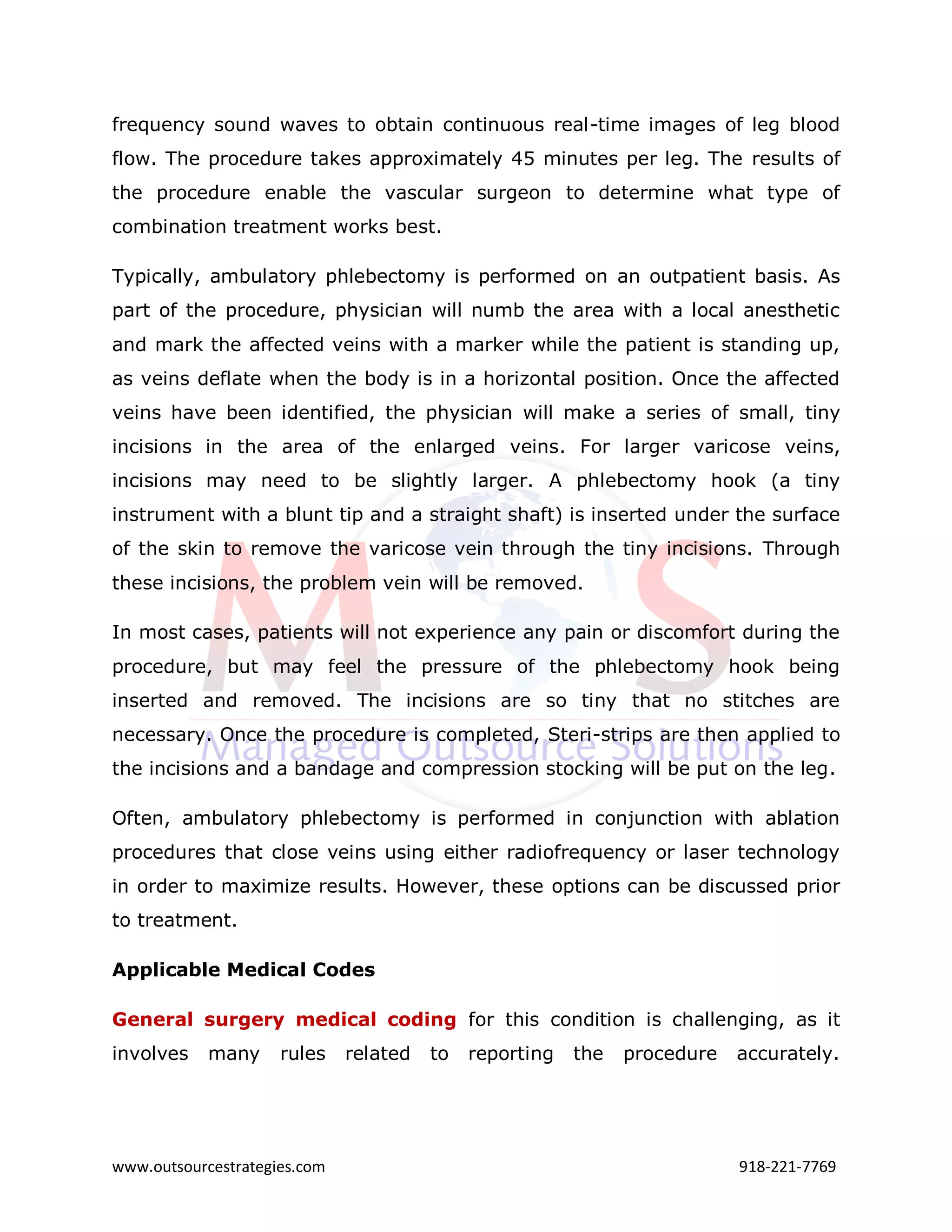 Medical coding for ambulatory phlebectomy procedure | PDF