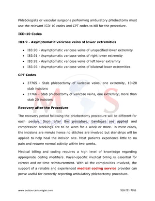 Medical coding for ambulatory phlebectomy procedure | PDF
