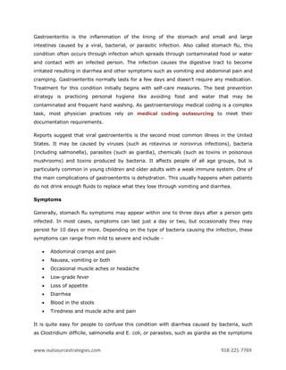 Medical Coding for Gastroenteritis - Know More about the ICD-10 Codes | PDF