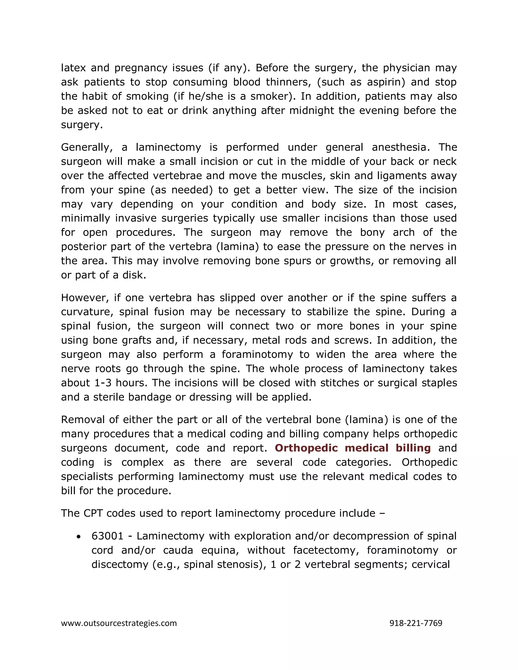 Medical Coding for Laminectomy – A Common Orthopedic Surgical Procedure ...