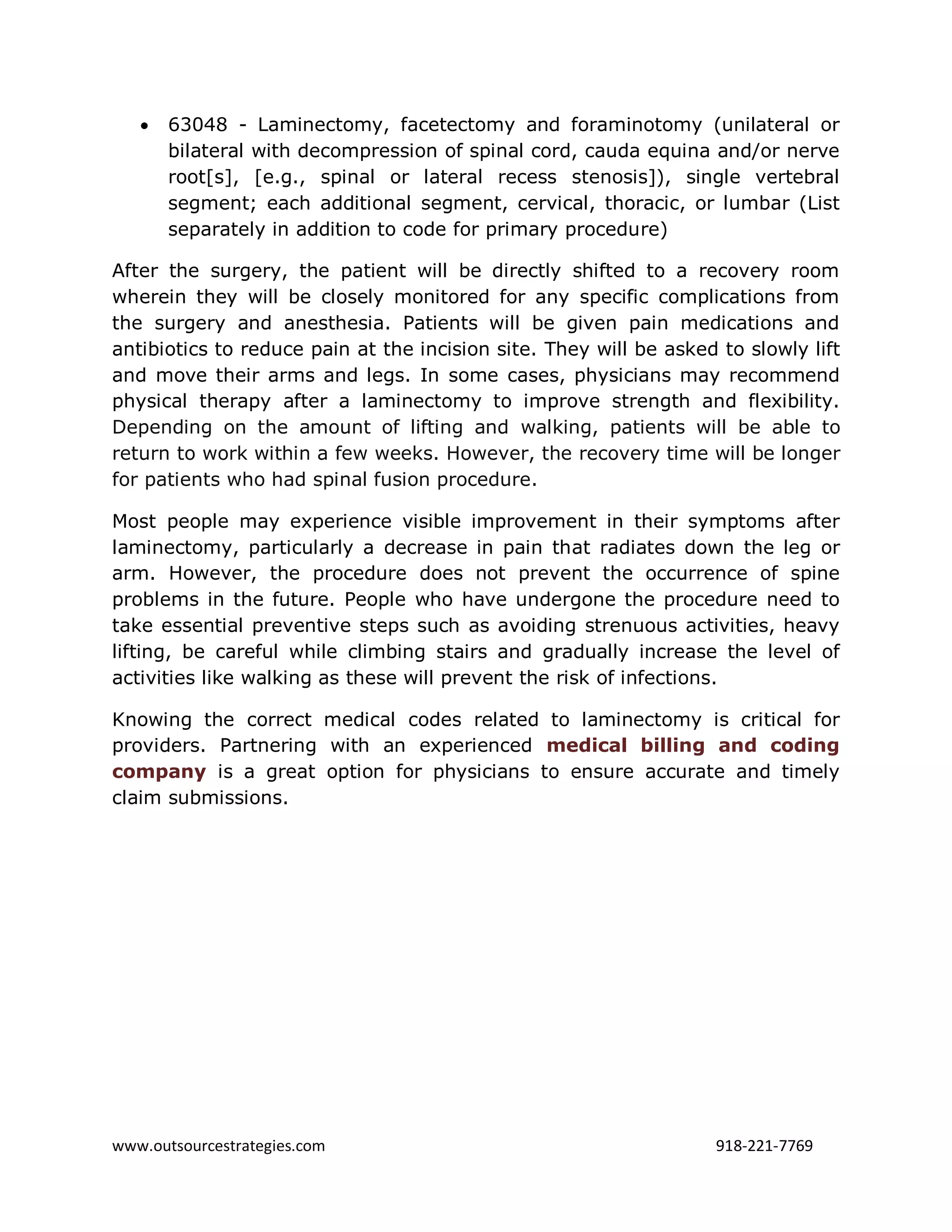 Medical Coding for Laminectomy – A Common Orthopedic Surgical Procedure ...