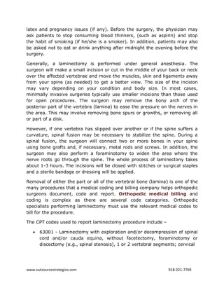 Medical Coding for Laminectomy – A Common Orthopedic Surgical Procedure ...
