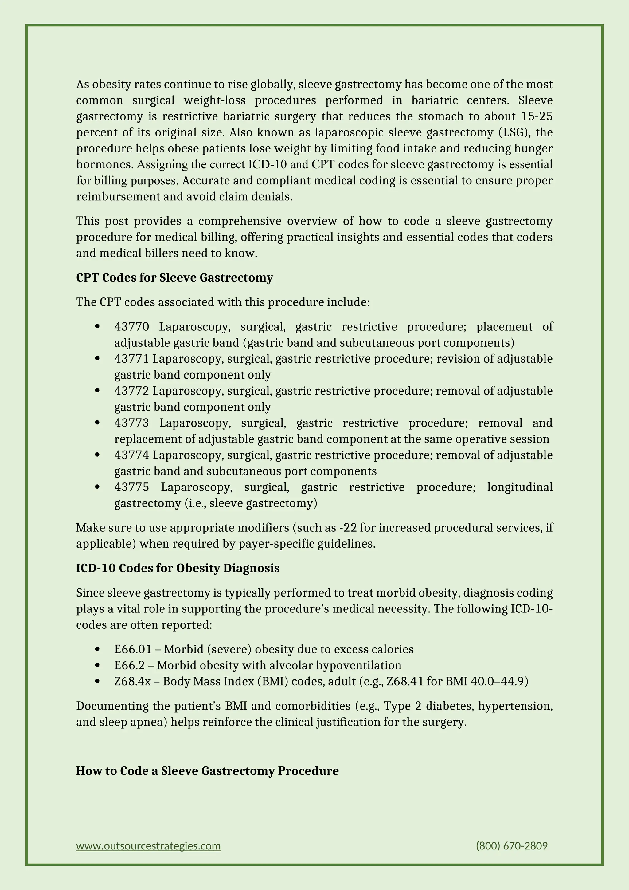 Medical Coding for Sleeve Gastrectomy – A Common Surgical Weight-loss ...