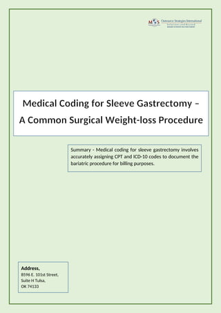 Medical Coding for Sleeve Gastrectomy – A Common Surgical Weight-loss ...