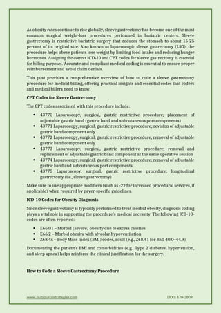 Medical Coding for Sleeve Gastrectomy – A Common Surgical Weight-loss ...