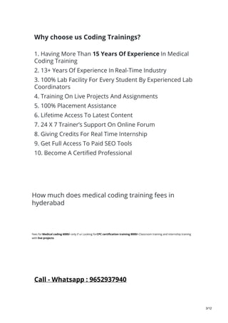 Medical coding training in hyderabad | PDF