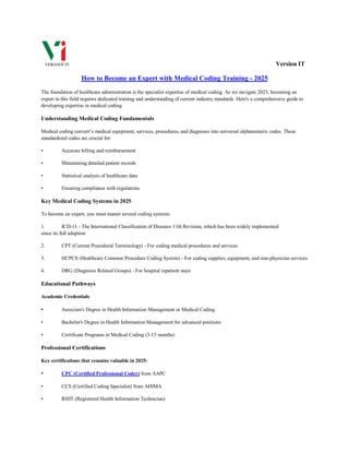 Medical Coding Training | Medical Coding Classes | PDF