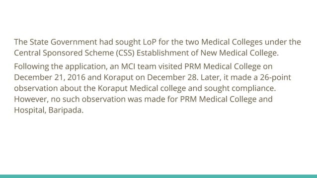 PRM Medical College & Hospital gets LOP | PPTX