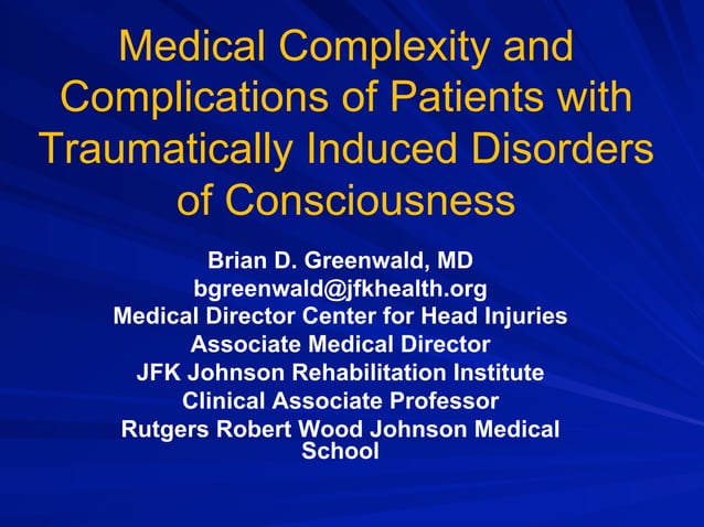 Medical complexity and complications of patients with traumatically ...
