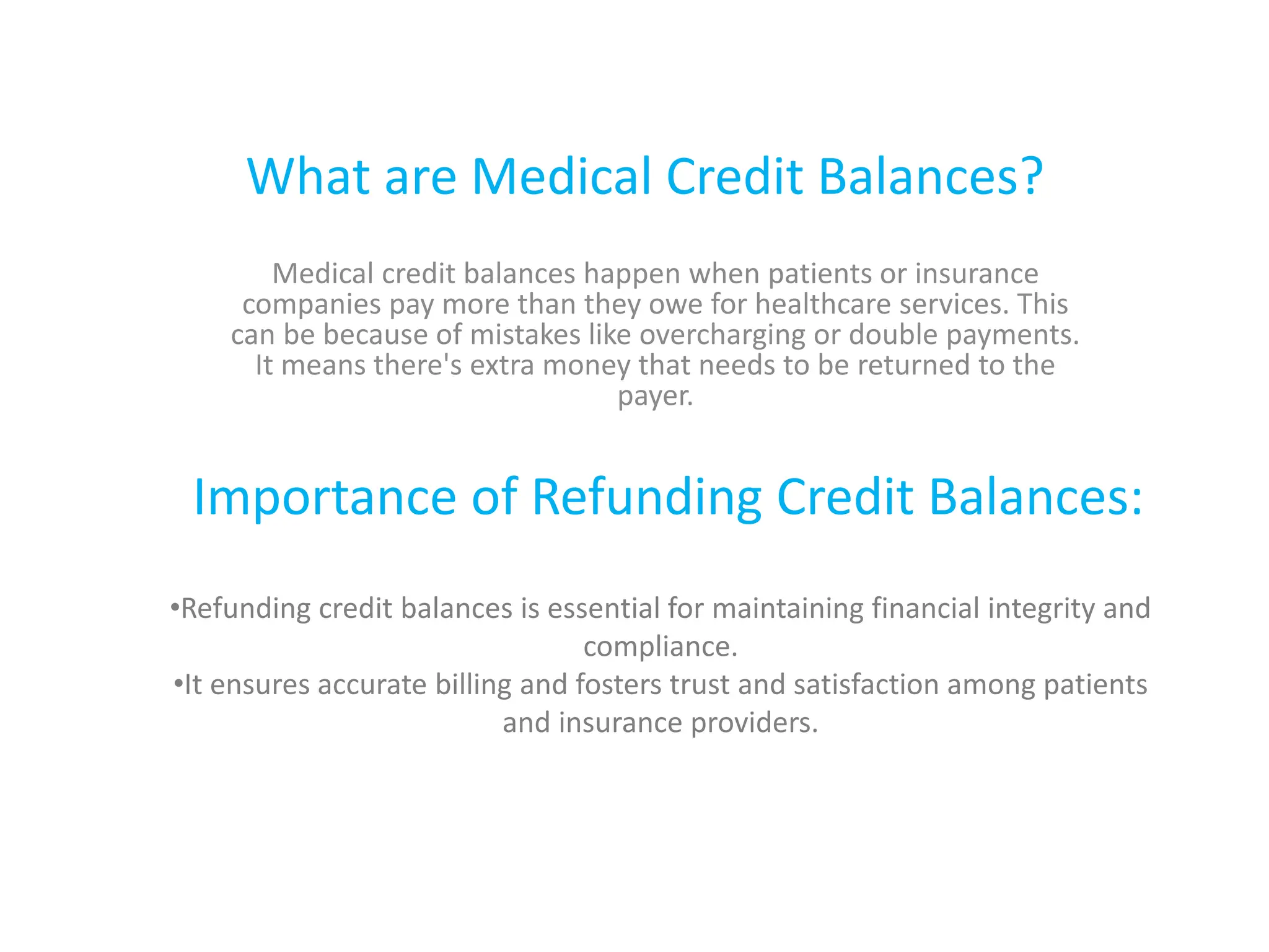 Medical Credit Balance Refunds | Networth RCM | PPTX