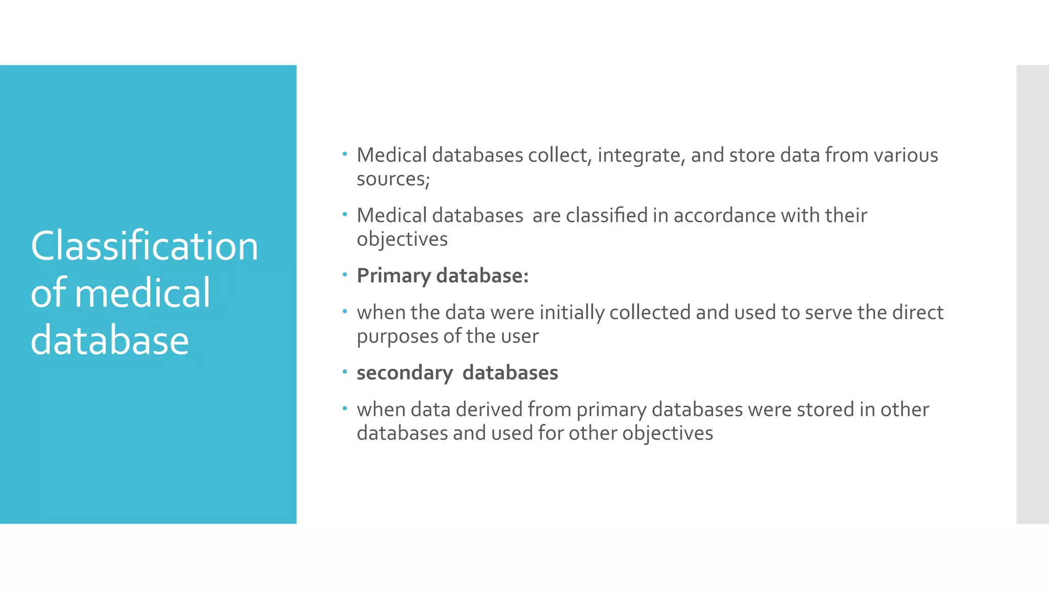 Medical database | PPTX