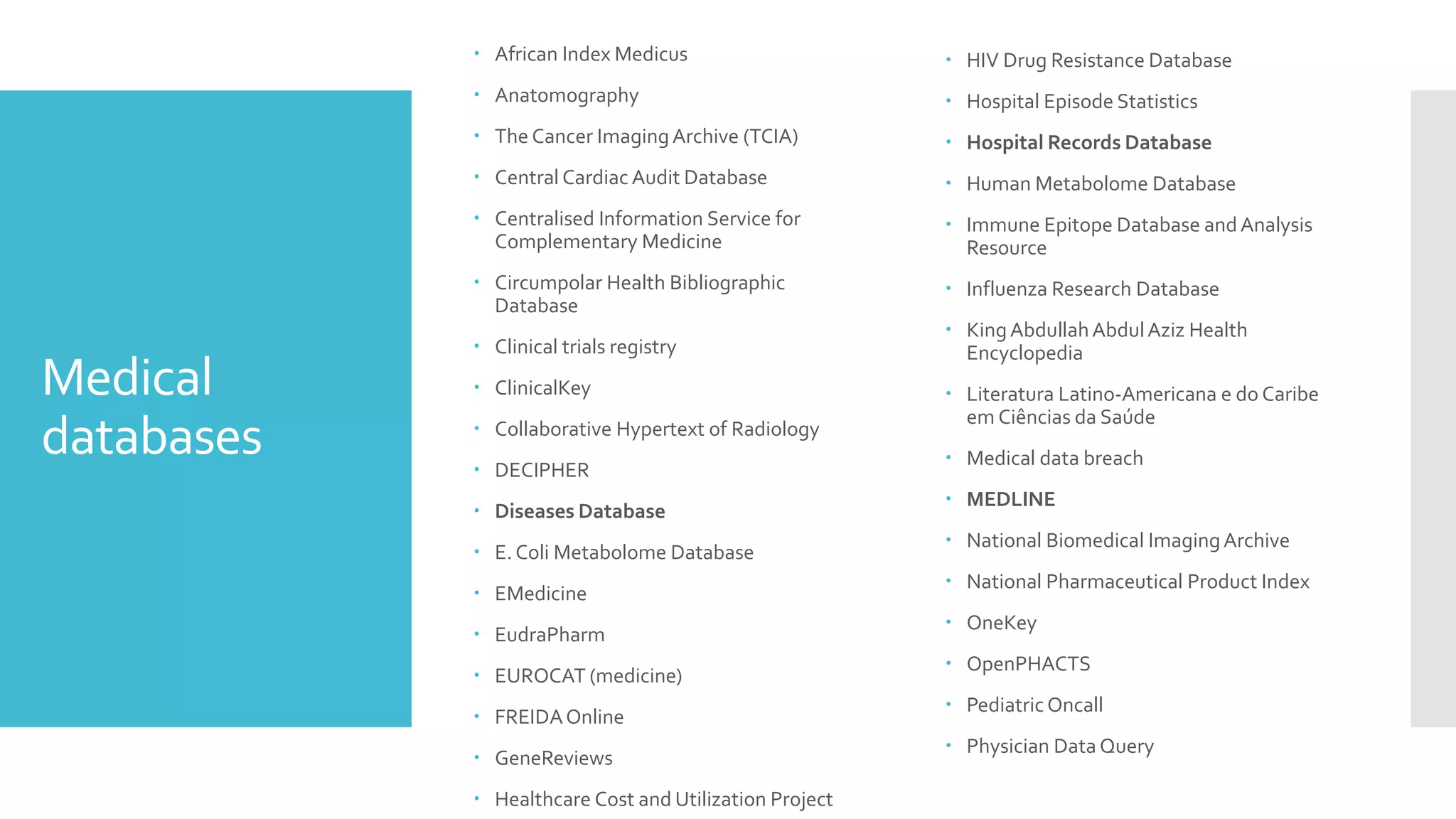 Medical database | PPTX