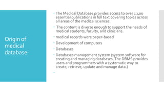 Medical database | PPTX