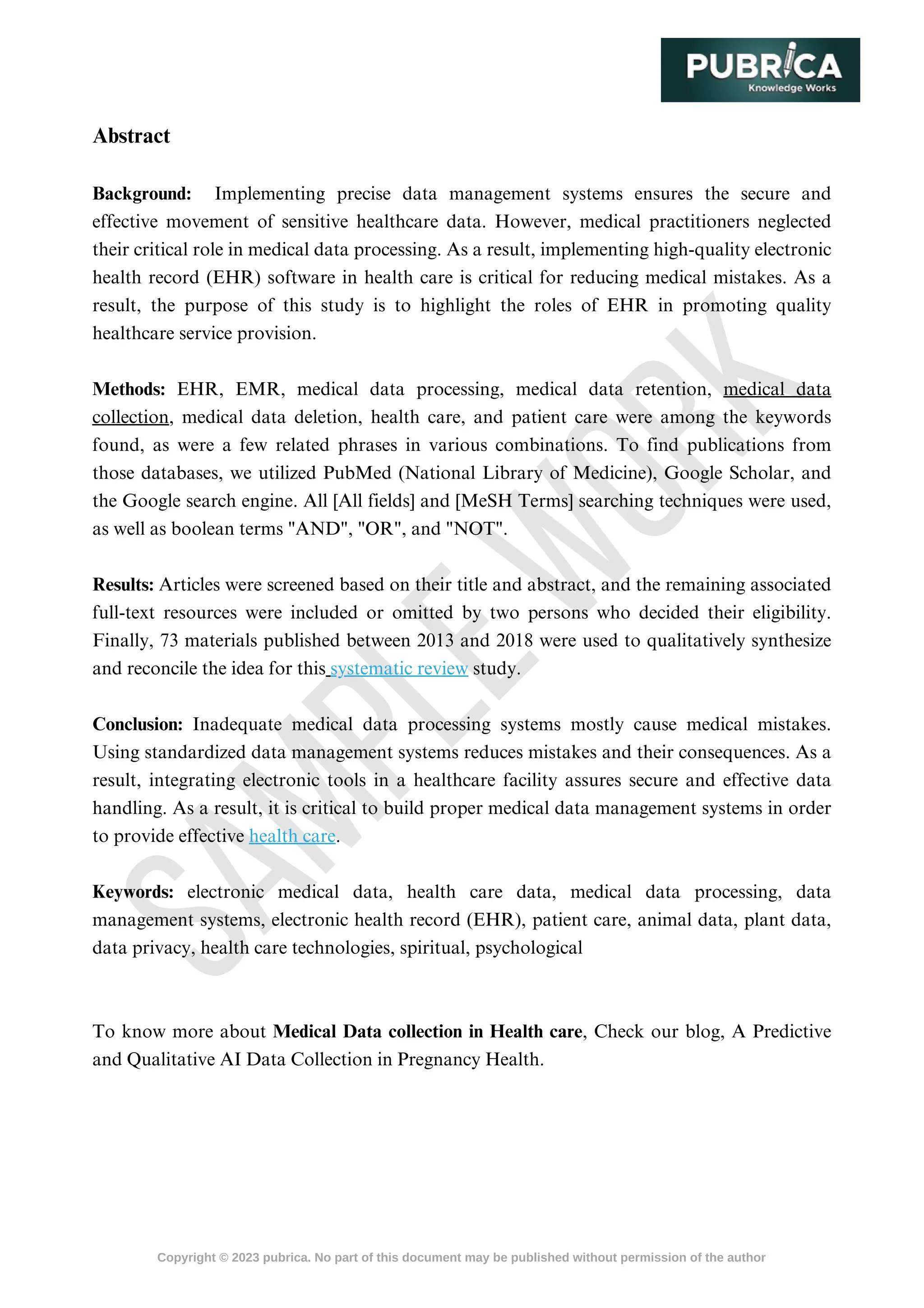 Electronic health records | Data collection systems | Data collection ...