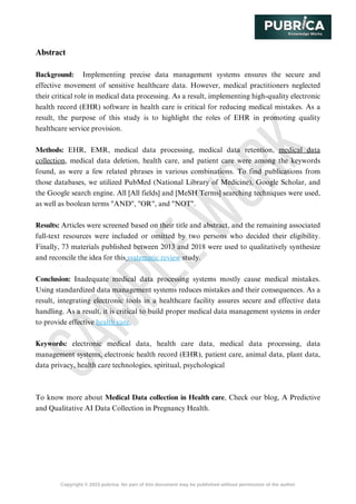 Electronic health records | Data collection systems | Data collection ...