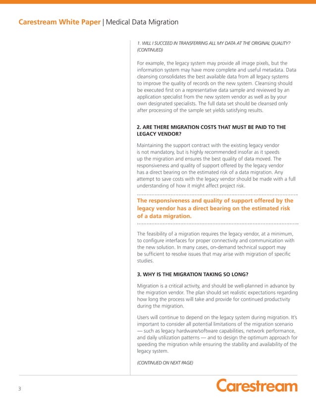 Whitepaper: Healthcare Data Migration - Top 10 Questions | PDF