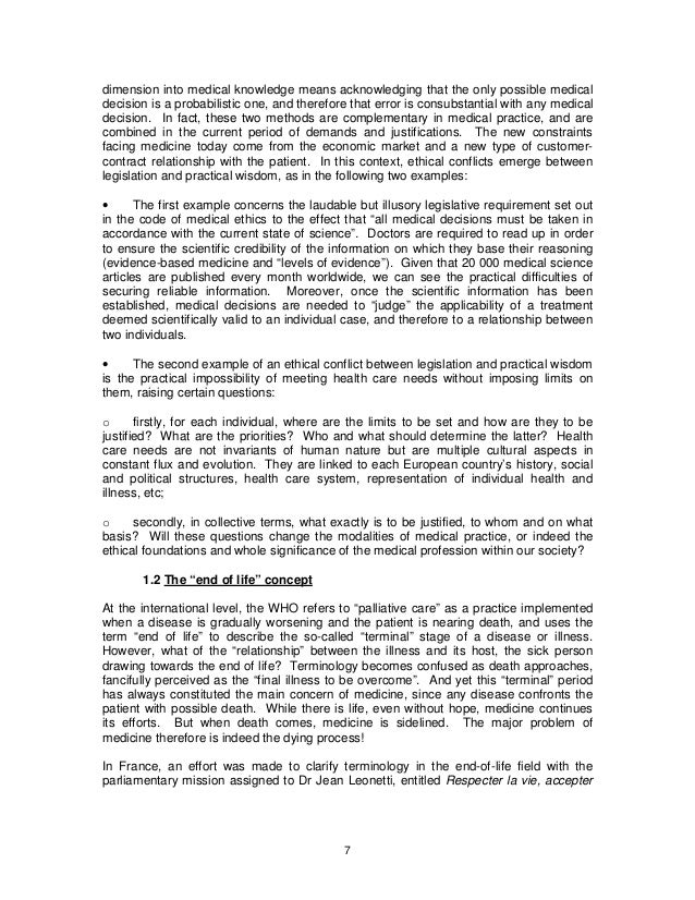 Medical decisions in end of-life situations and the ethical implicati…
