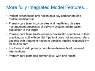 When Two Becomes One: An Effective Model for Medical Dental Integration ...