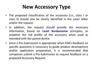 Medical device accessories – describing accessories and classification ...