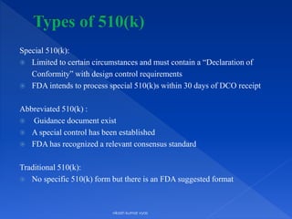 Medical device as per india and usa special reference with 510(k) | PPT