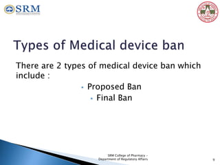 Medical Device Ban in USFDA | PPTX