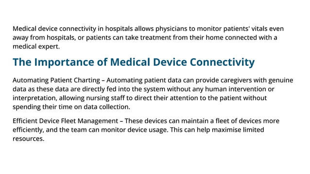 Improving Life With Connected Medical Devices | PPT
