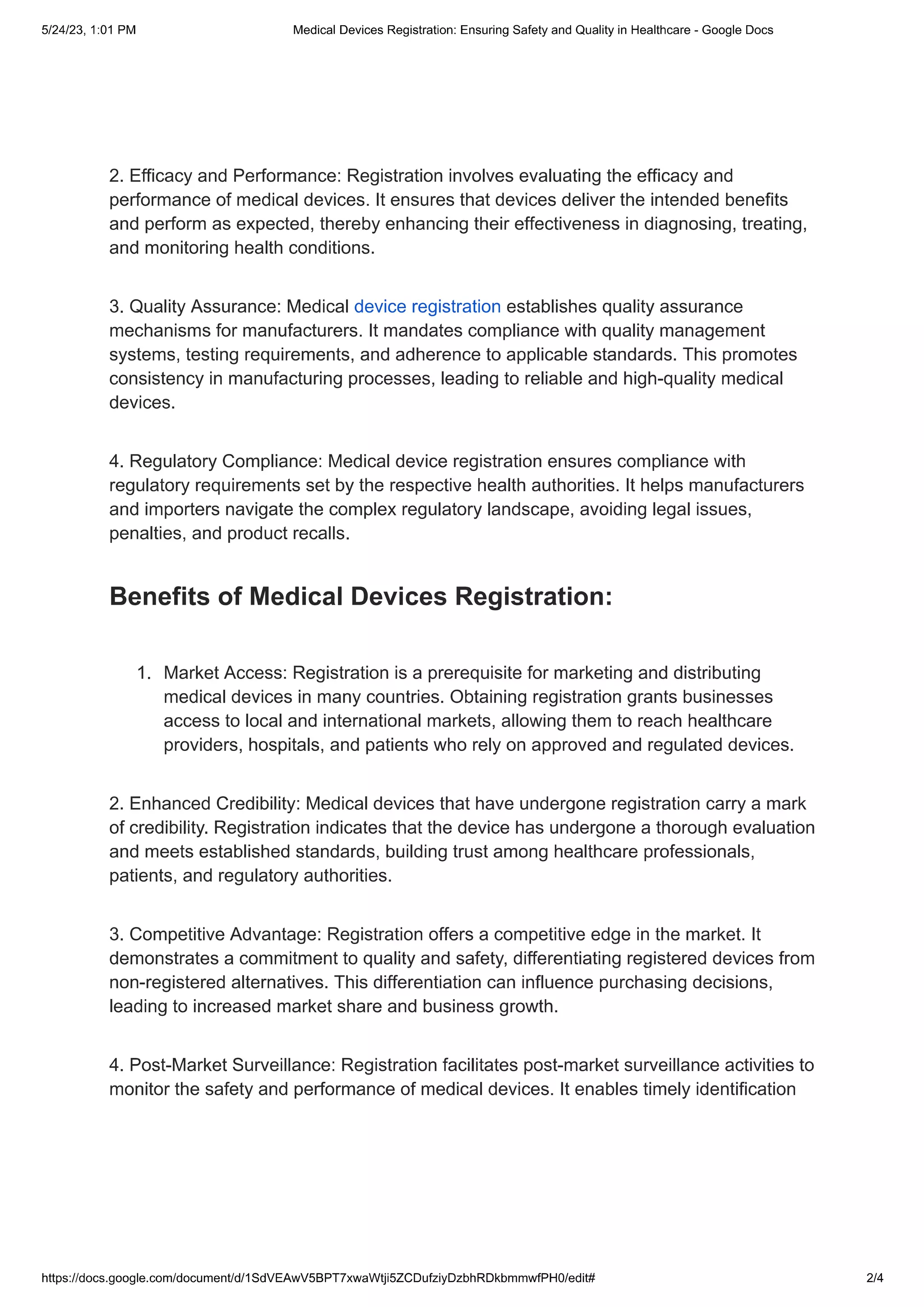 Medical Devices Registration: Ensuring Safety and Quality in Healthcare ...