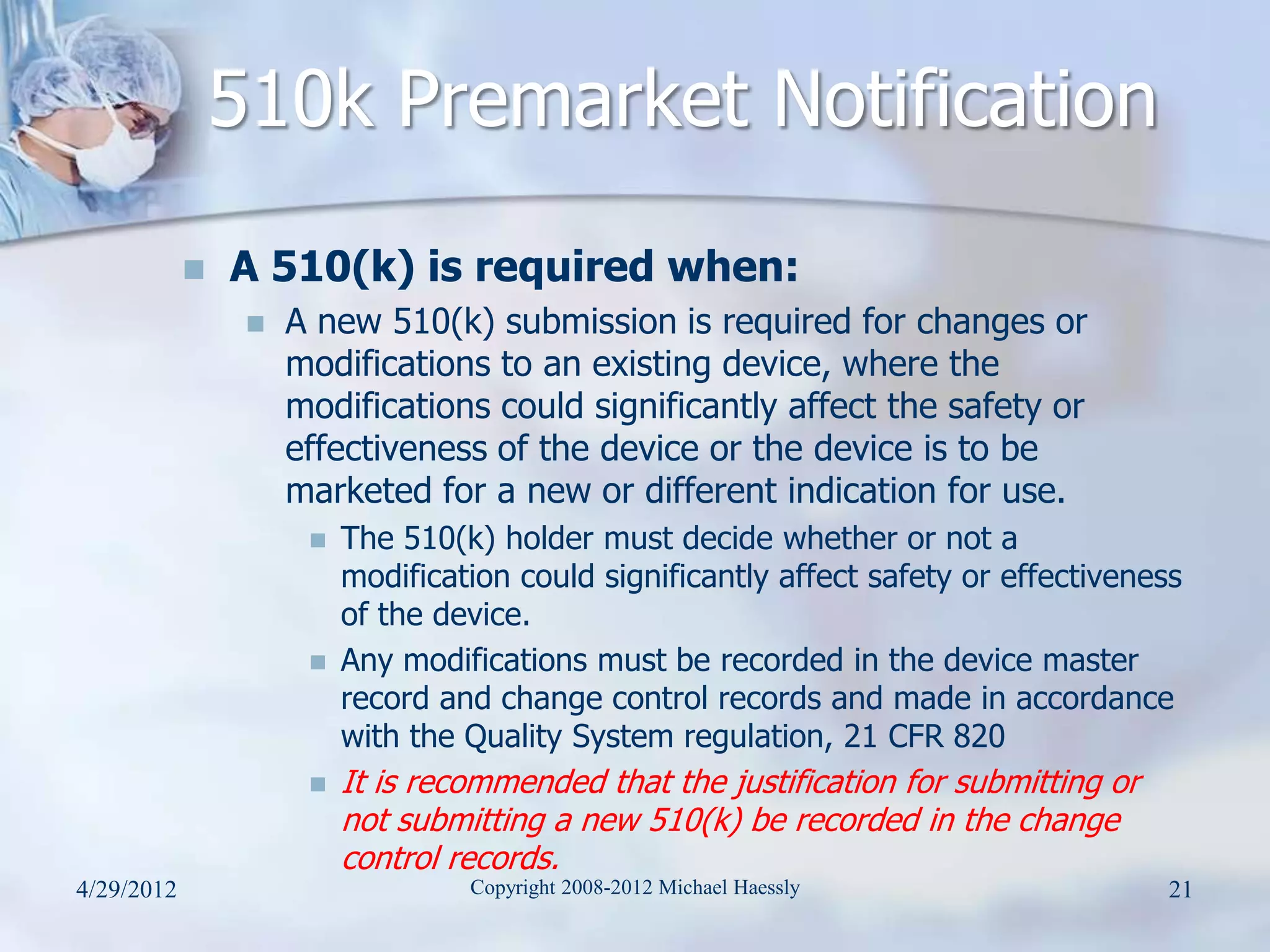 Medical Device Regulations - 510(k) Process | PPTX