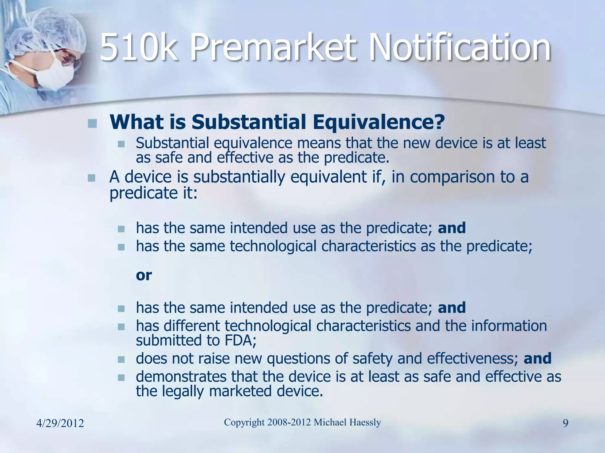 Medical Device Regulations - 510(k) Process | PPTX