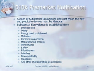 Medical Device Regulations - 510(k) Process | PPTX