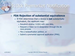 Medical Device Regulations - 510(k) Process | PPTX