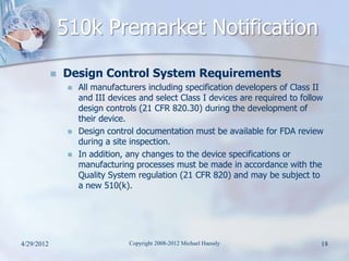 Medical Device Regulations - 510(k) Process | PPTX