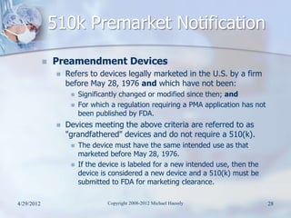 Medical Device Regulations - 510(k) Process | PPTX