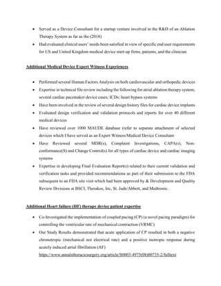 Medical device research and medical device expert witness expertise (1) | PDF