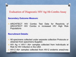 Medical devices; architect hiv ag:ab combo assay | PPTX