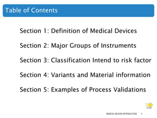 Medical devices introduction | PPTX