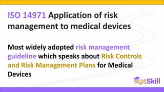 Medical Devices Risk Management Handout by AptSkill | PDF