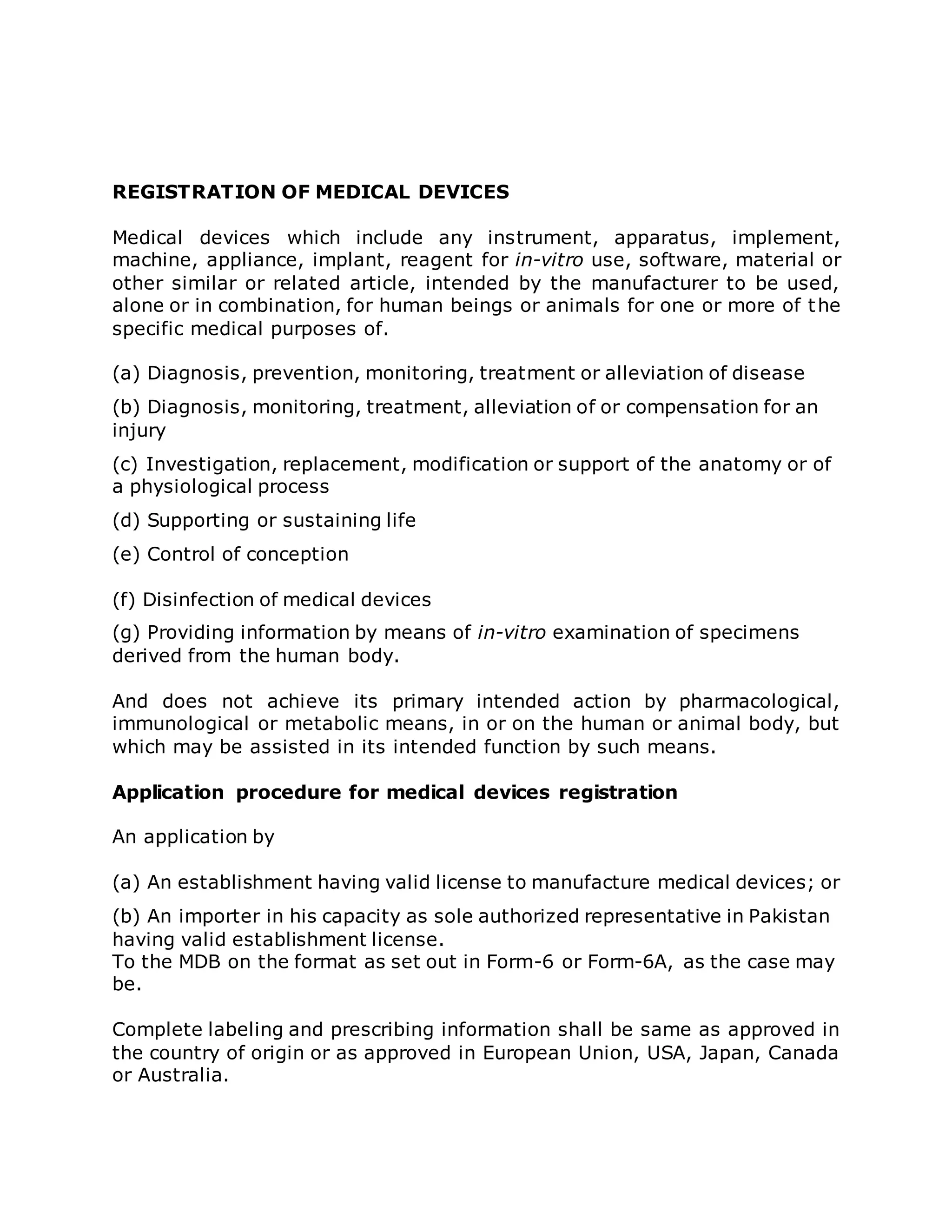 Medical devices rules 2015 (summary) | DOCX