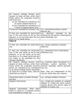 Medical devices rules 2015 (summary) | DOCX