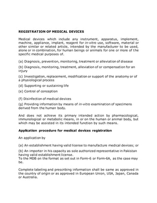 Medical devices rules 2015 (summary) | DOCX