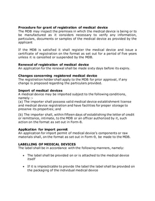 Medical devices rules 2015 (summary) | DOCX