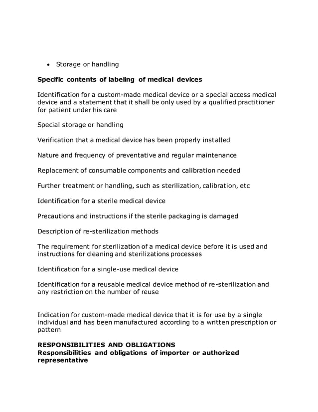 Medical devices rules 2015 (summary) | DOCX