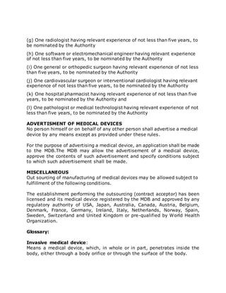 Medical devices rules 2015 (summary) | DOCX