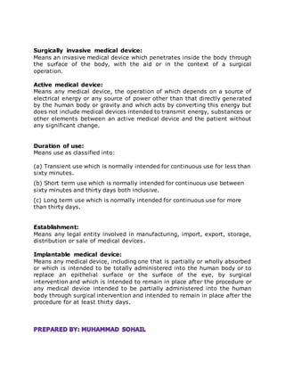Medical devices rules 2015 (summary) | DOCX