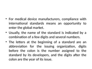 Medical device standardization for all medical equipment’s | PPTX