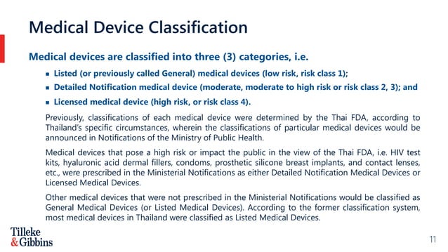Medical devices update on the thai fda regulatory process and ...