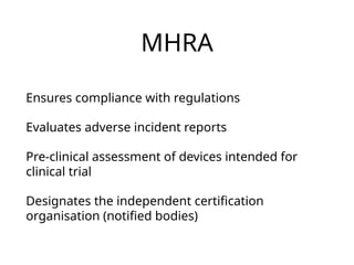 medical devices introduction with terms and definitions as per MHRA | PPT