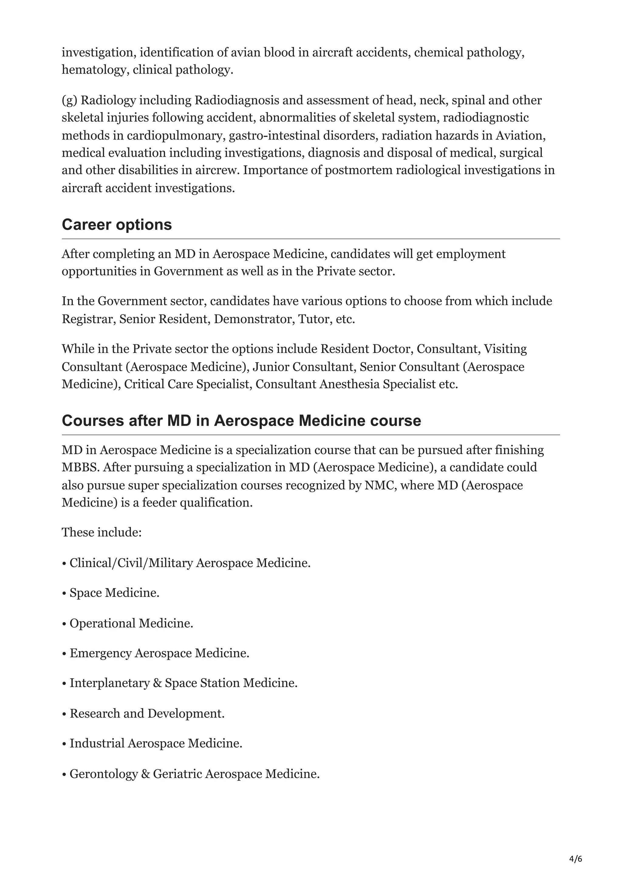MD Aerospace Medicine | PDF