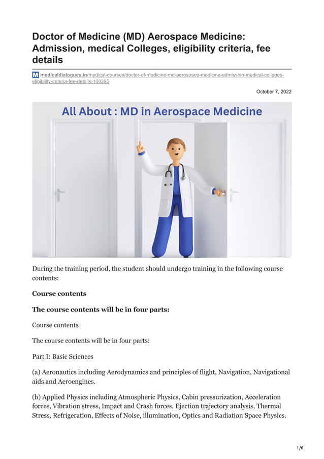 MD Aerospace Medicine | PDF