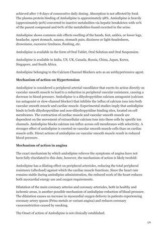 Amlodipine :- Uses, Dosage, Side effects | PDF